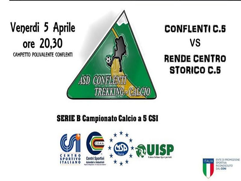 Conflenti C.5 vs Rende Centro Storico C.5. Venerdì 5 aprile. Ore 20.00