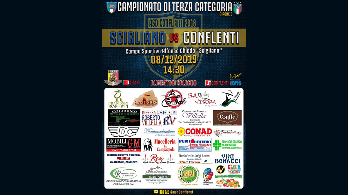 Scigliano vs Conflenti - domenica 8 dicembre - itConflenti